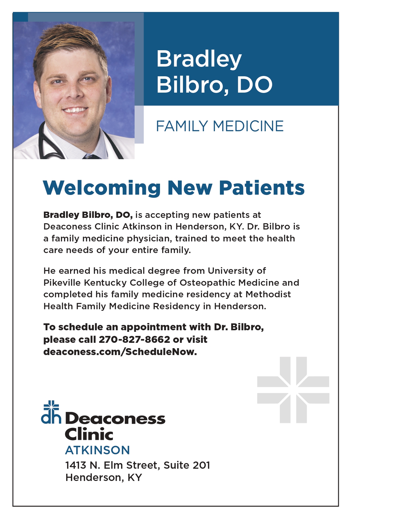 Deaconess Henderson Hospital Welcomes Bradley Bilbro – Henderson Ky ...